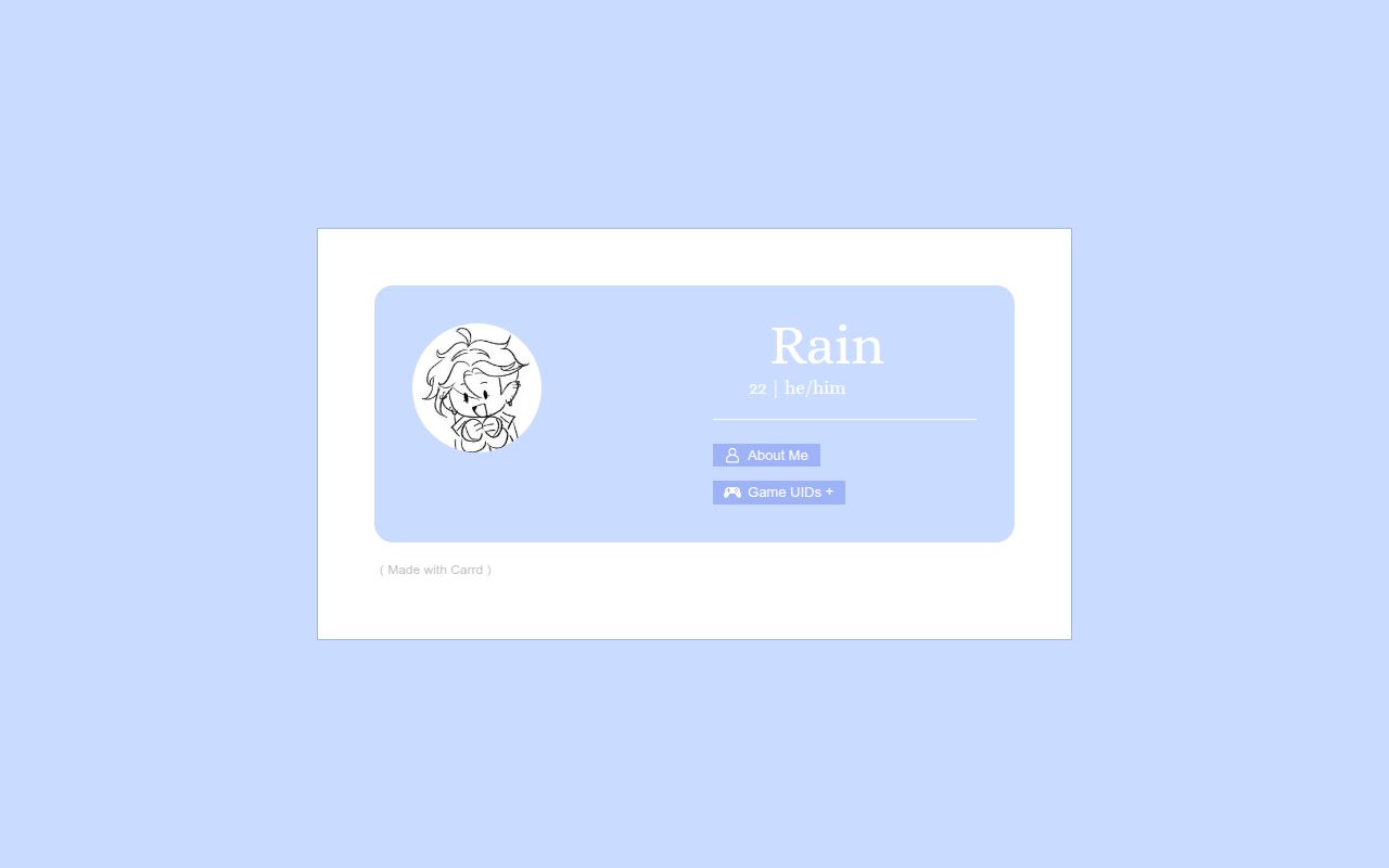 Rain’s Card